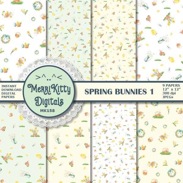 Bunny Digital Papers - Etsy