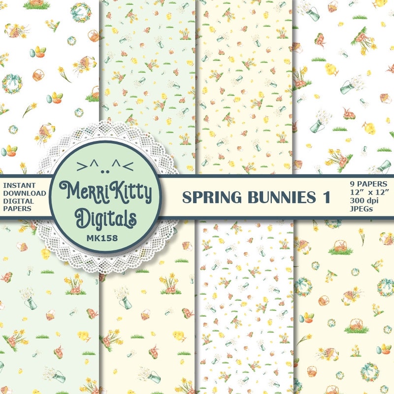 Bunny Digital Papers - Etsy