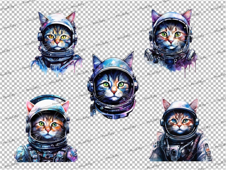 Space Cats Clipart SC10 25 Cute Space Cat Graphic Images Space ...
