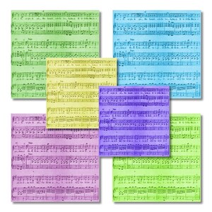 Rhapsody Music Digital Scrapbook Paper Pack NO.38 INSTANT DOWNLOAD 12 ...