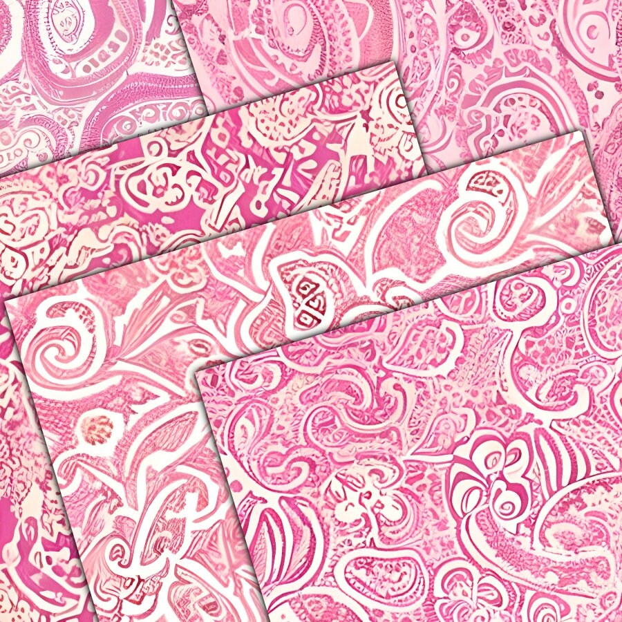 Pink Paisley Digital Papers C44 INSTANT Download Digital Paisley ...