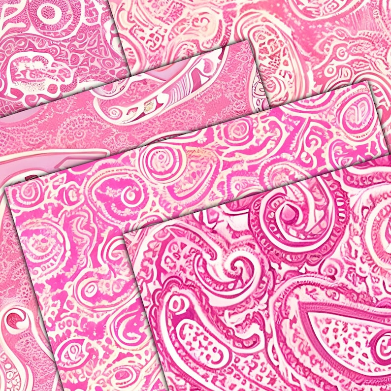 Pink Paisley Digital Papers C44 INSTANT Download Digital Paisley ...