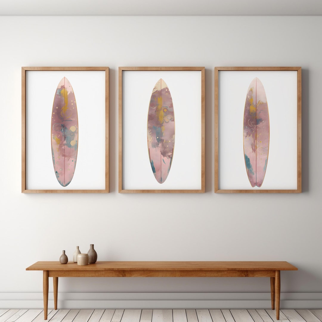 Surf Poster Set 3 Surfboard Art Beachy Wall Art Surf Board Decor Surf ...