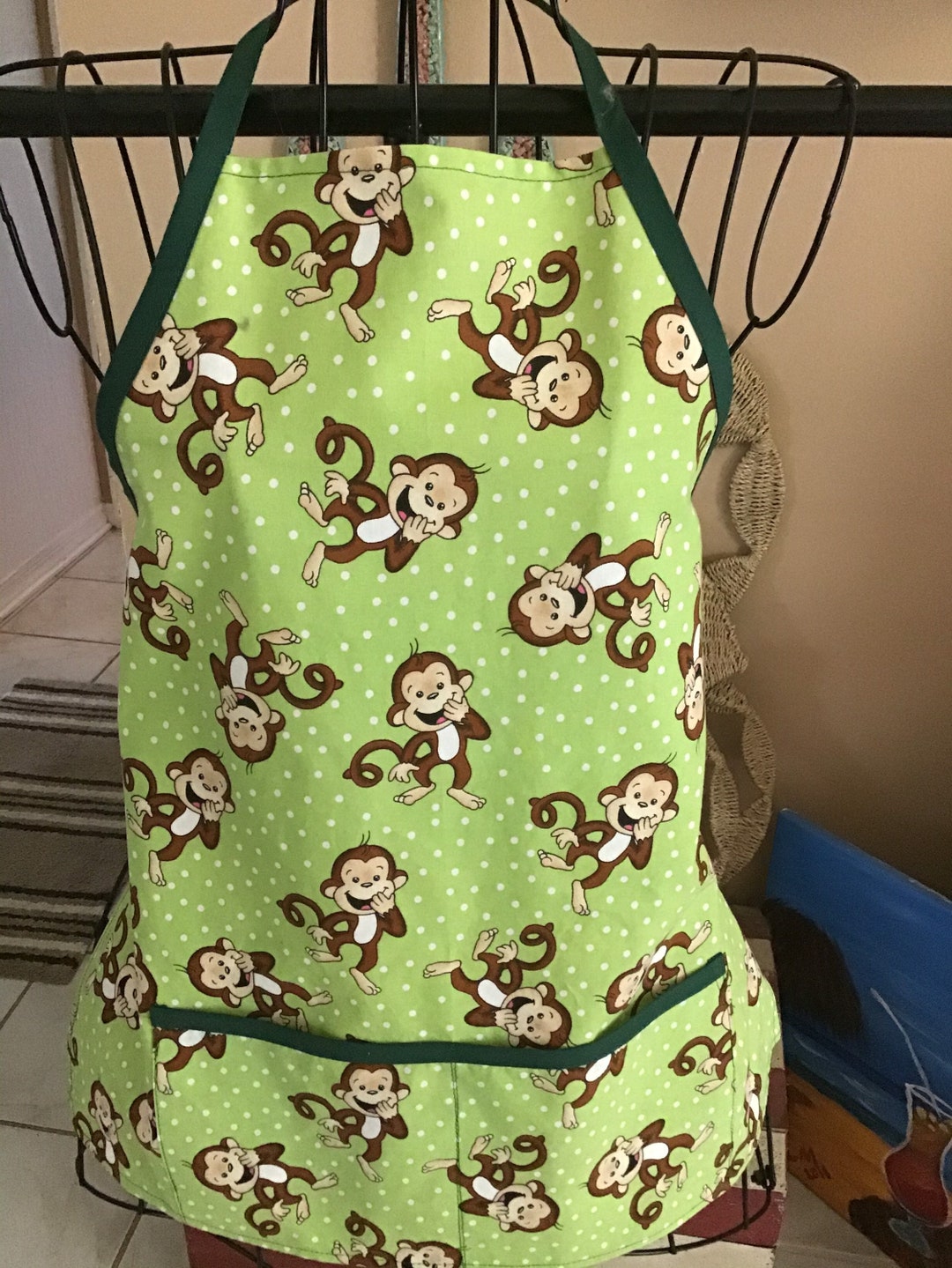 Child Size Monkey Apron/ School Smock Custom Handmade Christmas Gift ...