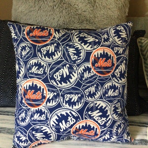 NY Mets Decorative Throw Pillow Custom Handmade - Etsy
