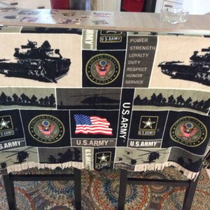 US Army Fringed Throw Custom Handmade Housewarming Gift | Etsy