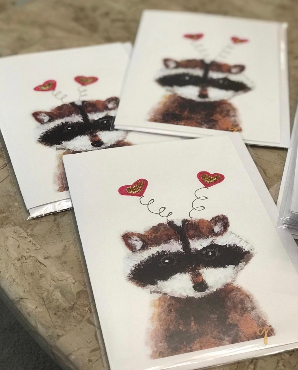 Valentine's Day Raccoon Heart, Handmade, Cute, Sweet, Funny Valentines ...