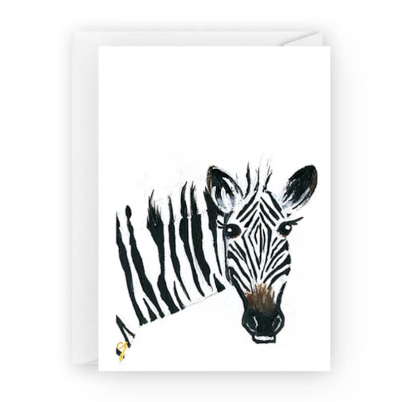 Zebra Greeting Card - Etsy