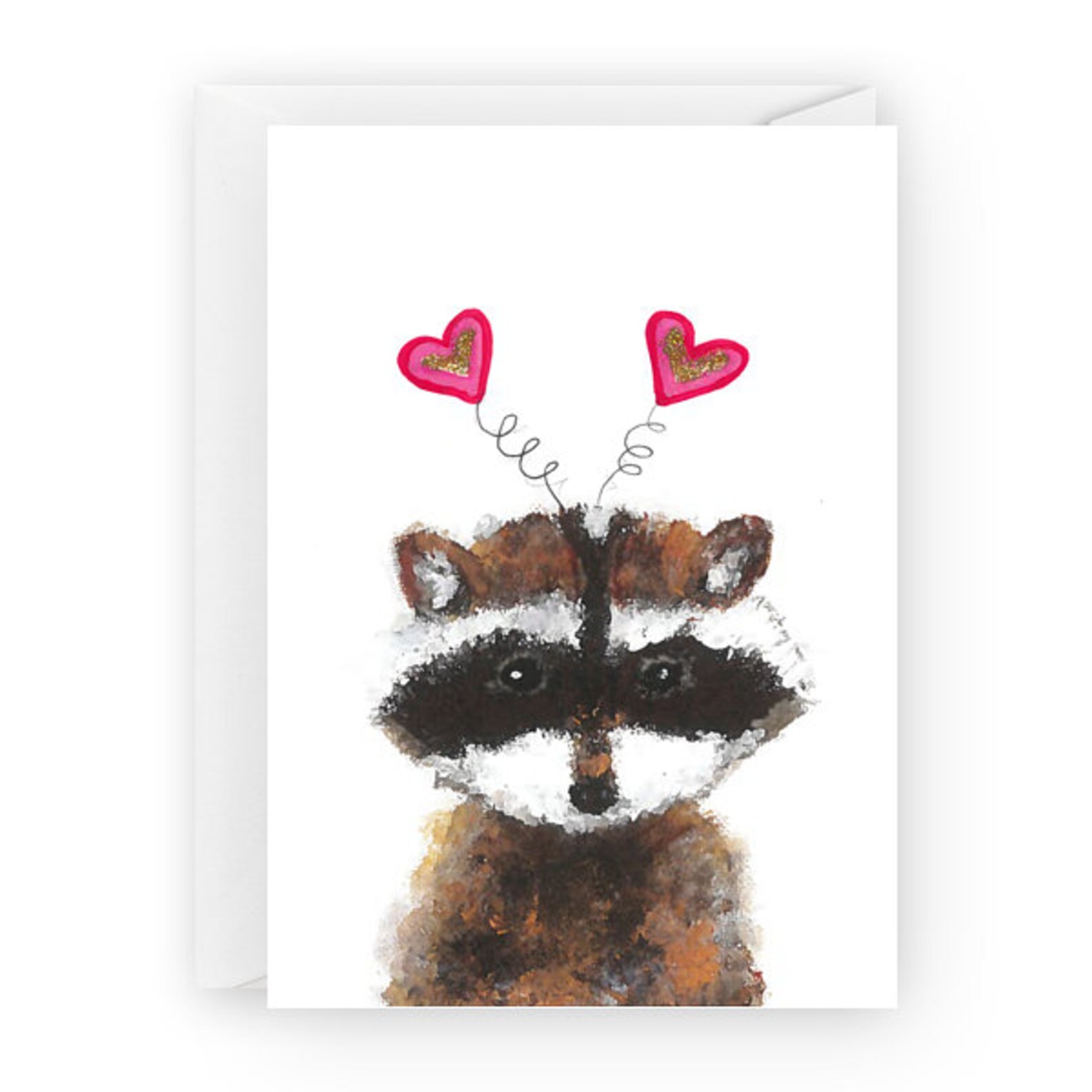 Valentine's Day Raccoon Heart, Handmade, Cute, Sweet, Funny Valentines ...