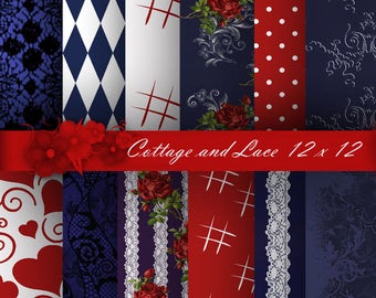 Red and Blue Paper | Etsy