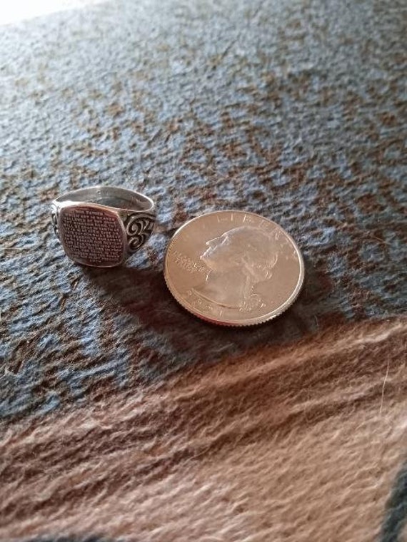 Sterling Silver Uncas "The Lords Prayer" Ring Size … - Gem