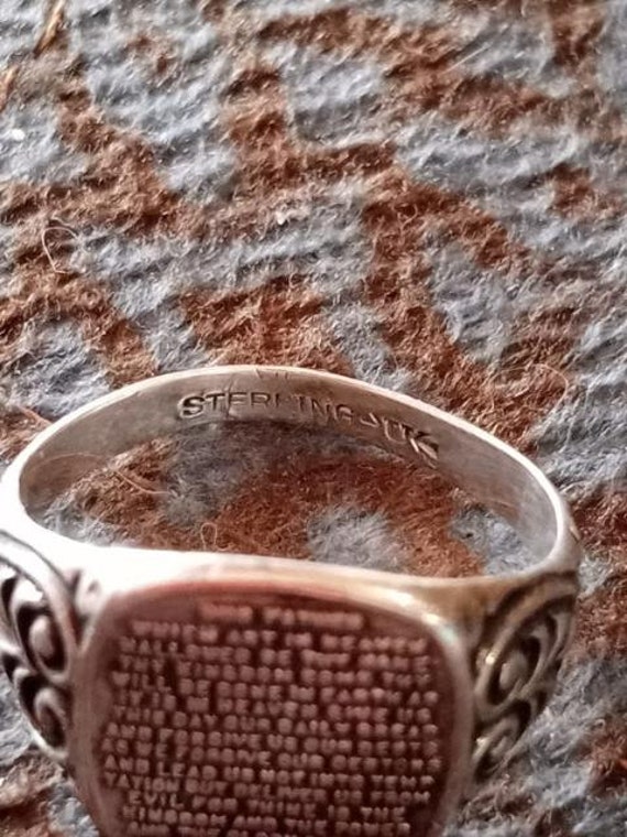 Sterling Silver Uncas "The Lords Prayer" Ring Size … - Gem
