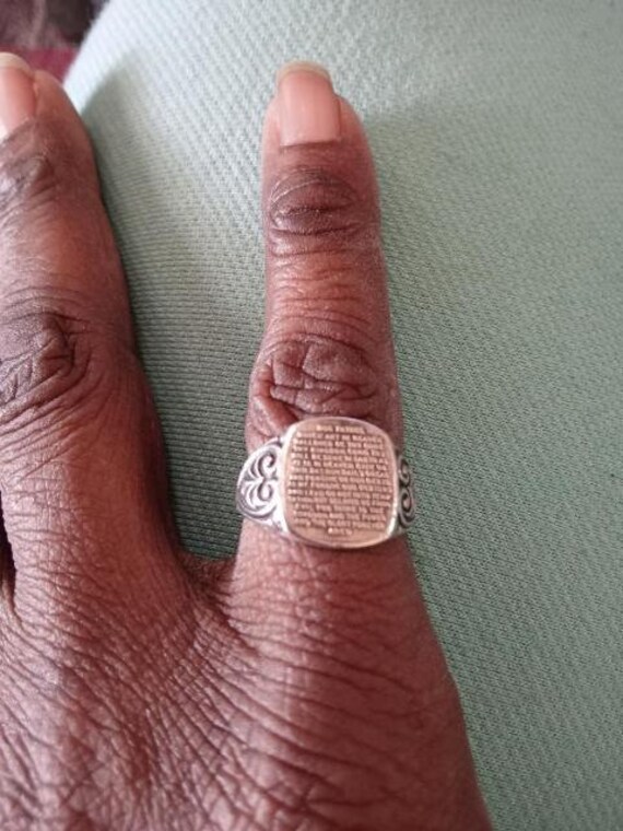 Sterling Silver Uncas "The Lords Prayer" Ring Size … - Gem