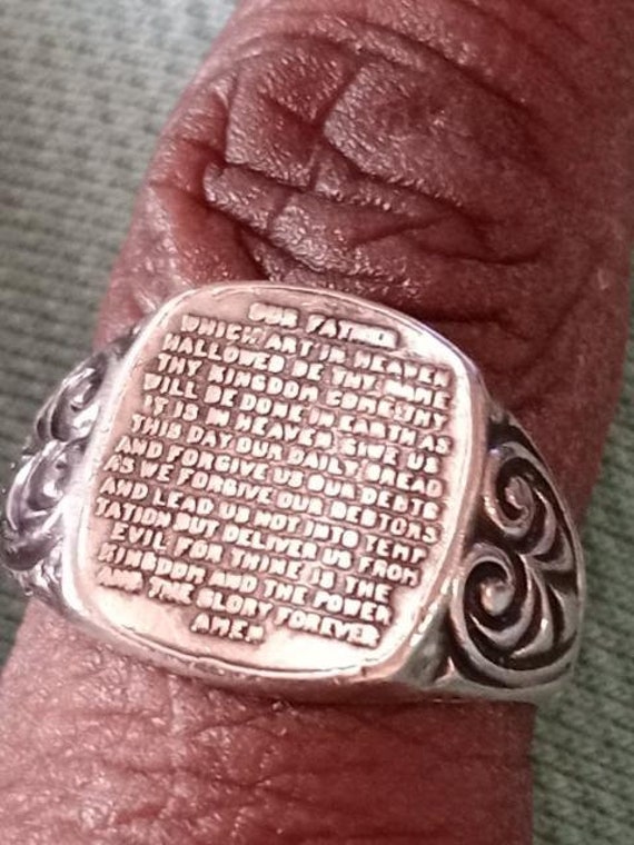 Sterling Silver Uncas "The Lords Prayer" Ring Size … - Gem