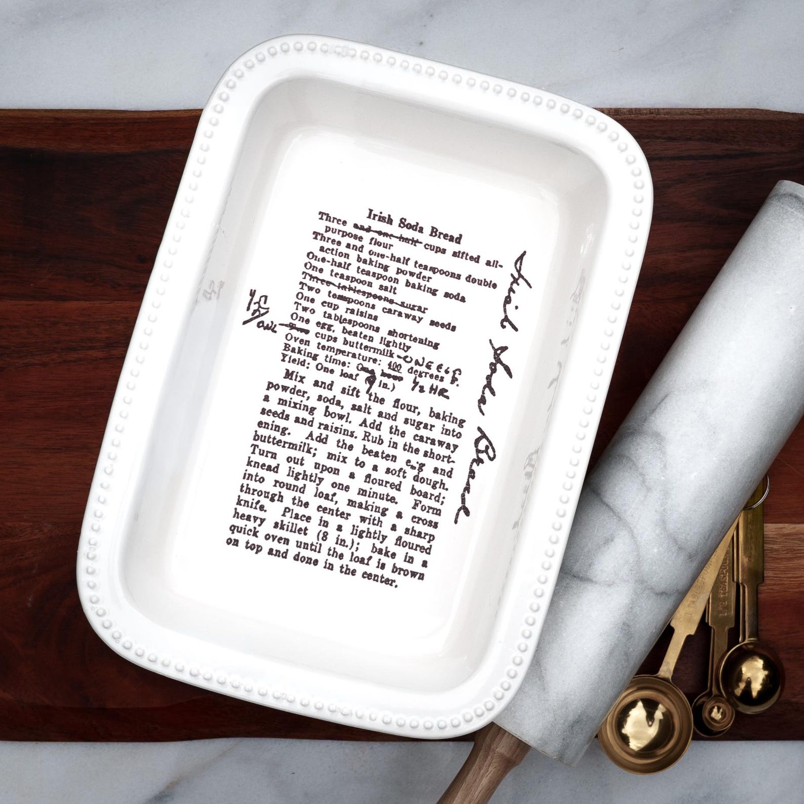 Engraved Baking Dish - Personalized Casserole Pan & Hand-written Recipe ...