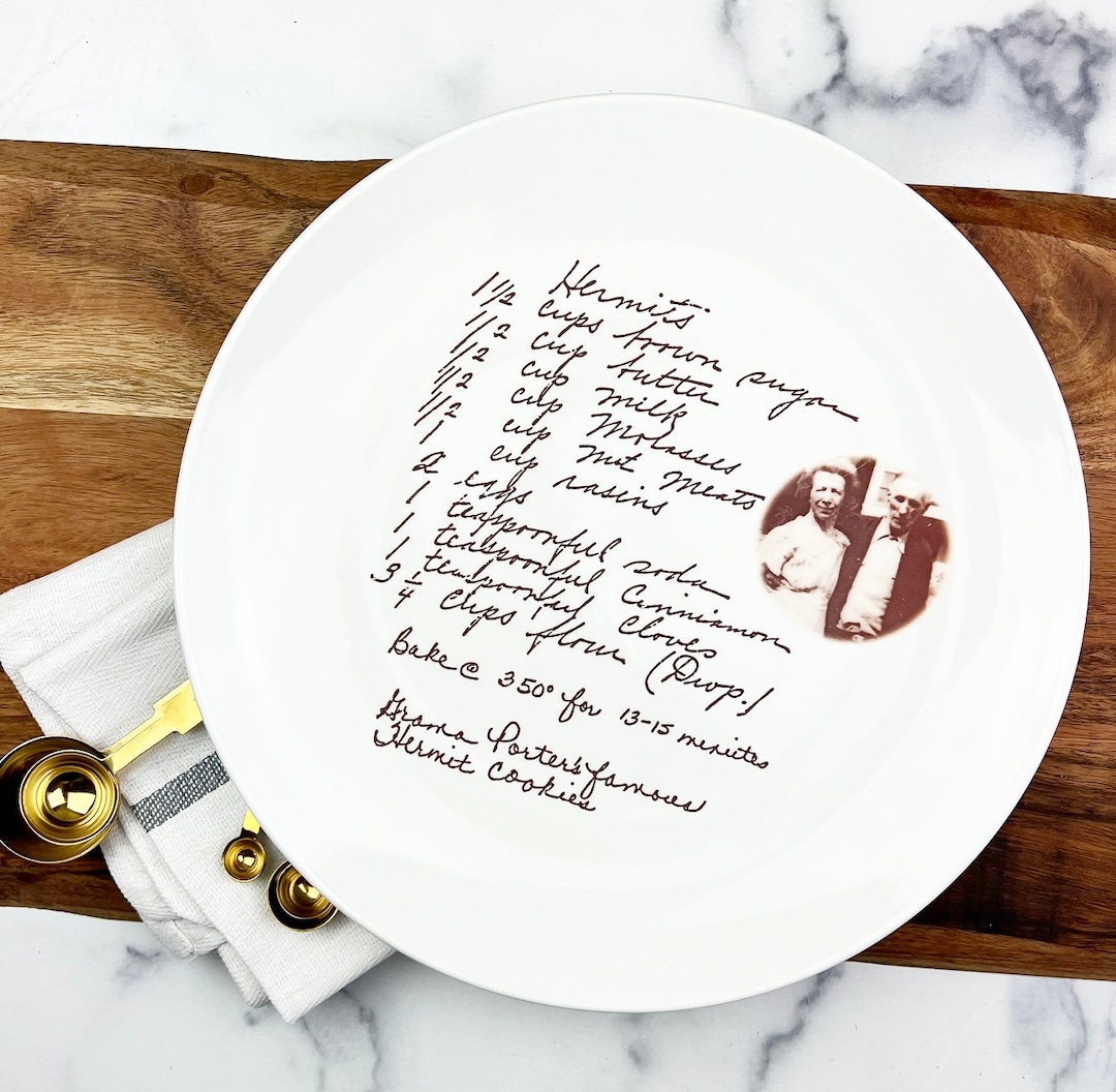 Personalized Plate With Handwritten Recipe | Customized Ceramic Dish - Etsy