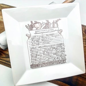 Recipe Plate, the Giving Plate, Custom Handwriting, Personalized ...