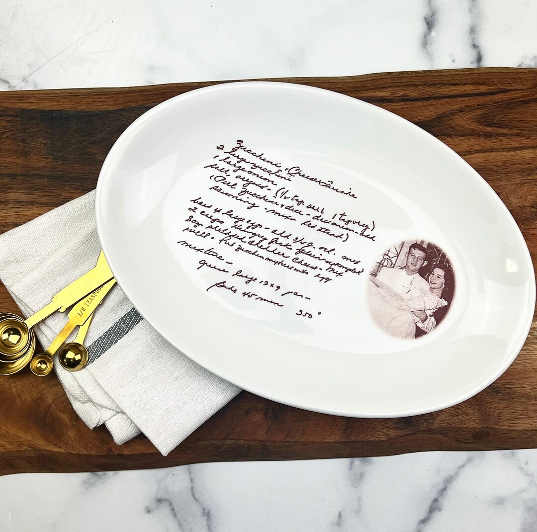 Ceramic Plate With Your Photo, Logo, Handwriting or Recipe Engraved - Etsy