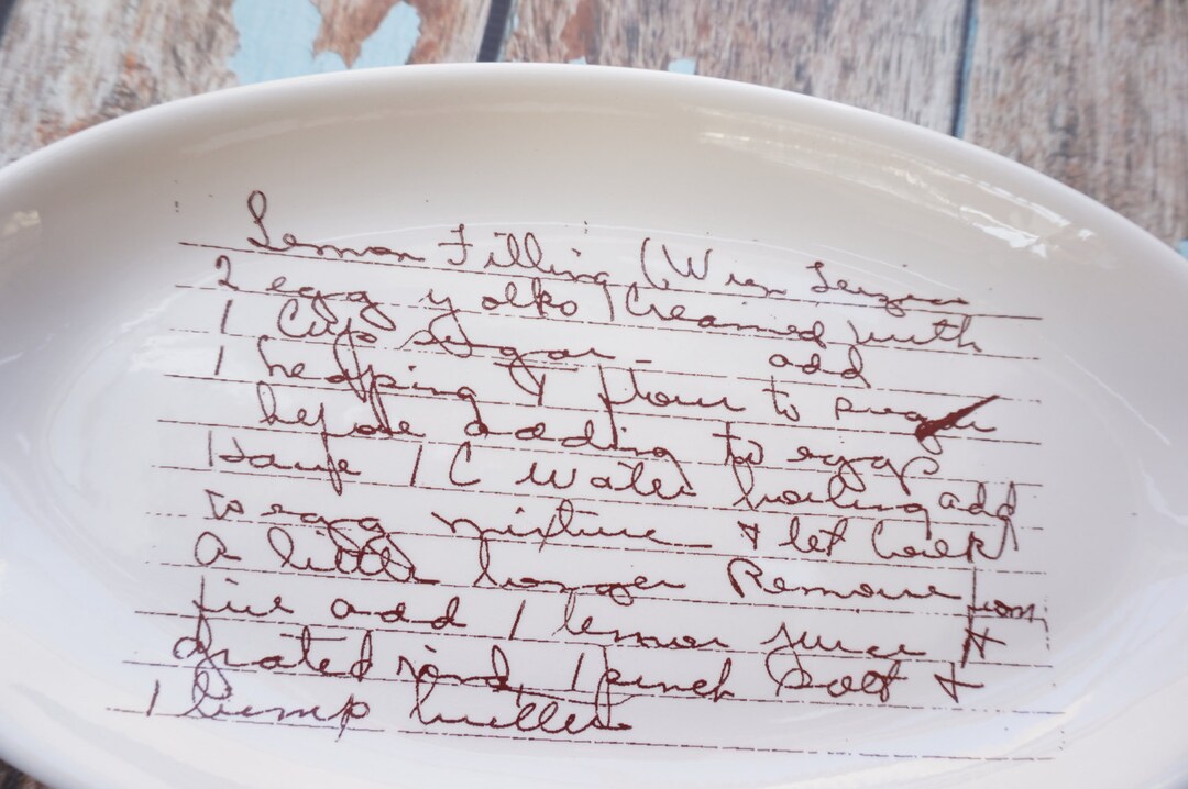 Memorial Gift Plate - Your Loved Ones Scanned Writing for a Holiday ...