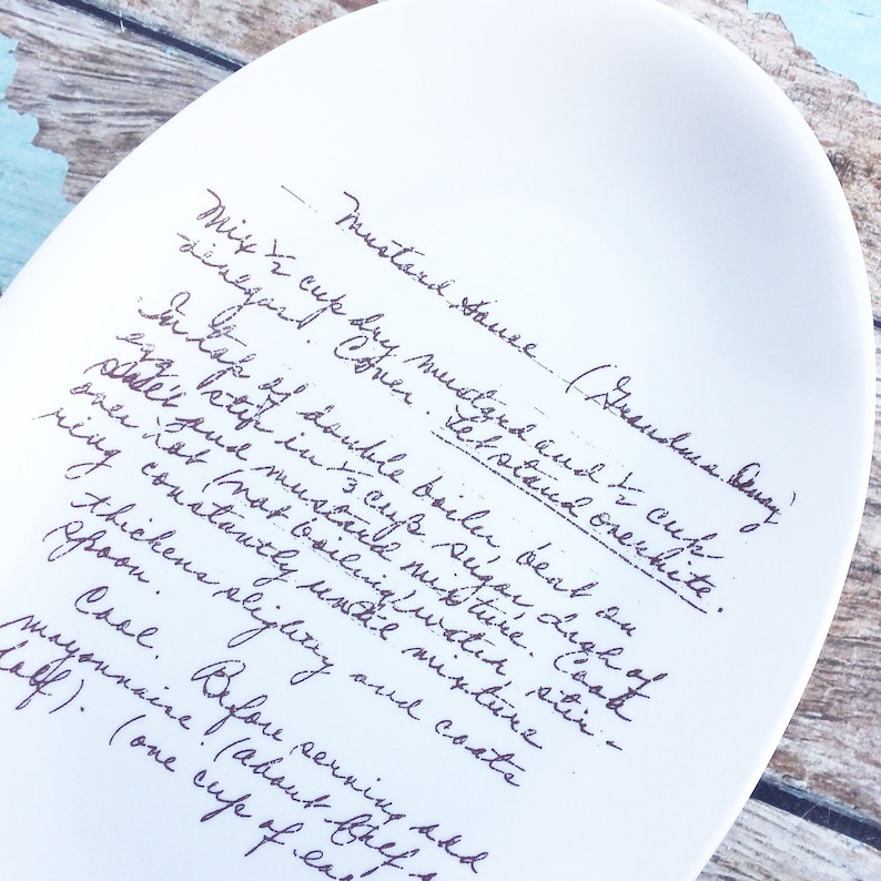 Recipe plate handwriting display recipe display kitchen | Etsy