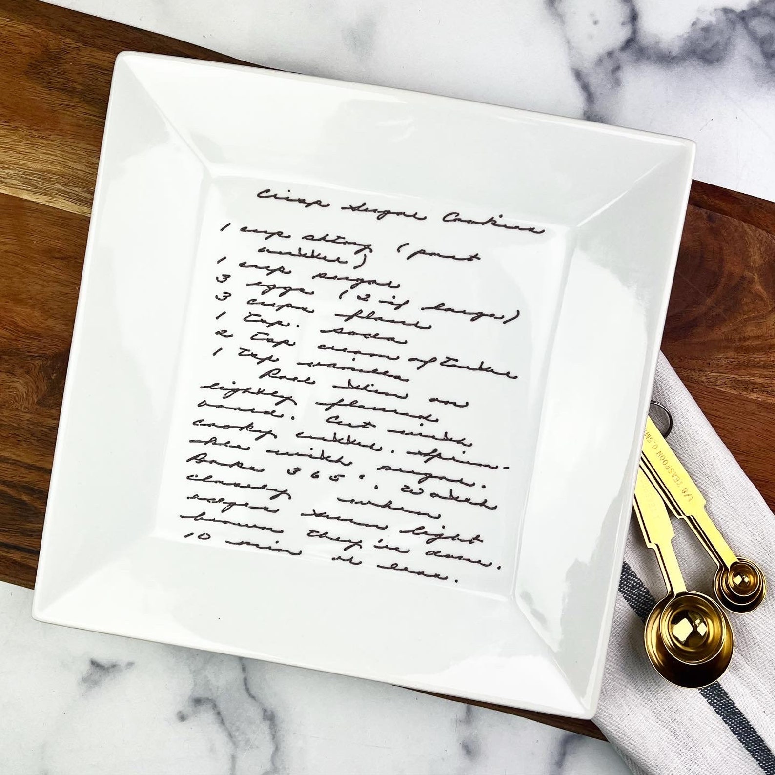 Custom Recipe Dish, HANDWRITING ON PLATE for Memorial Gift, Sentimental ...