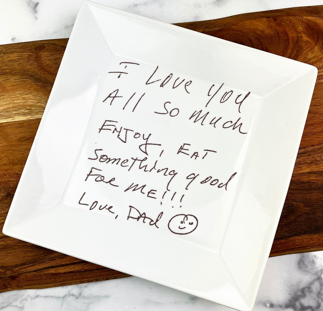 Recipe Plate Display, Handwriting on Plate, Handwriting Display ...