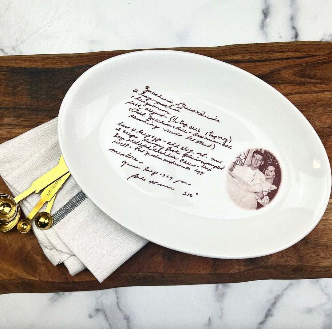Recipe Plate, Custom Giving Plate, Handwriting on Plate, Family Gift ...