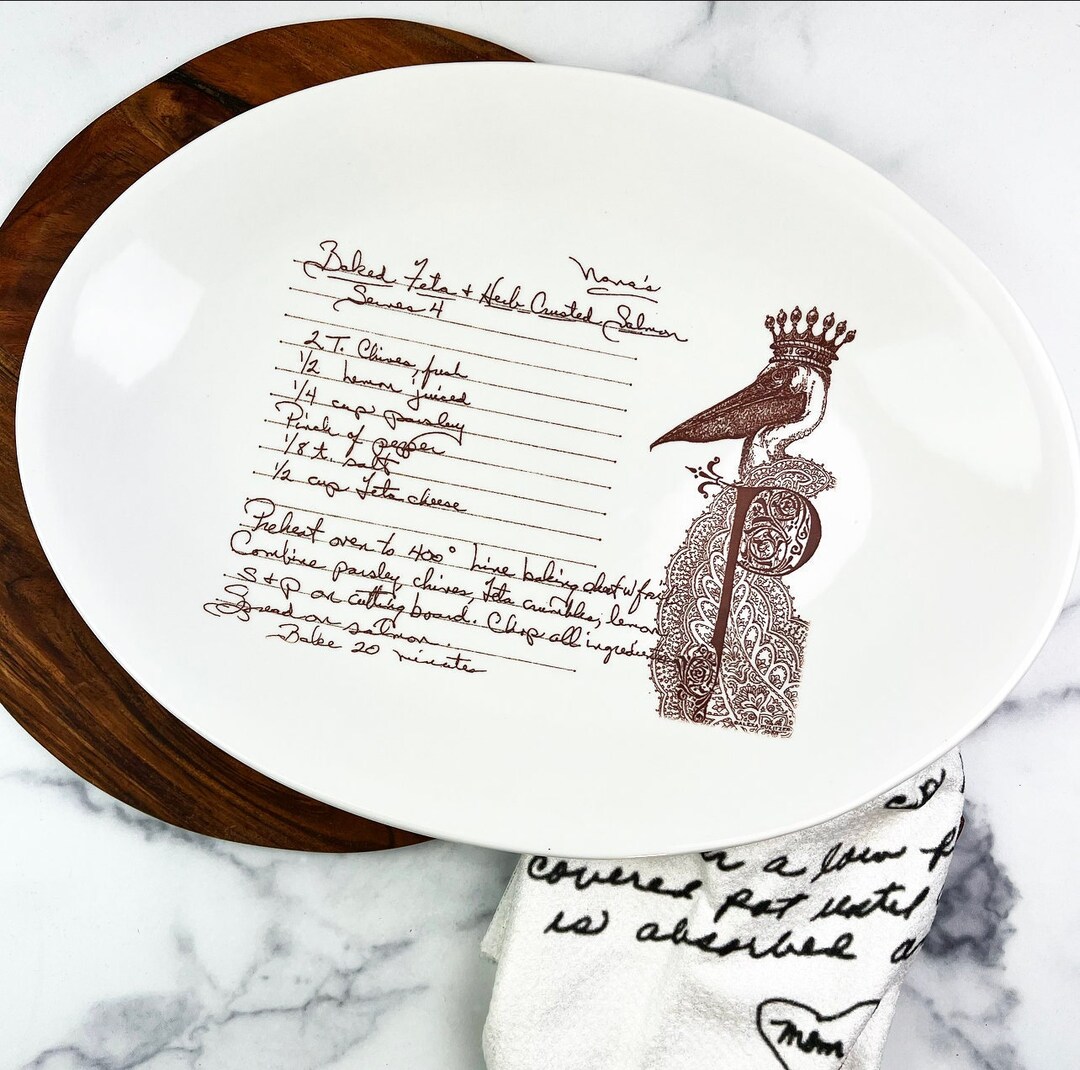 RECIPE PLATE, Recipe Display, Handwriting, Custom Plate, Hand Writing ...
