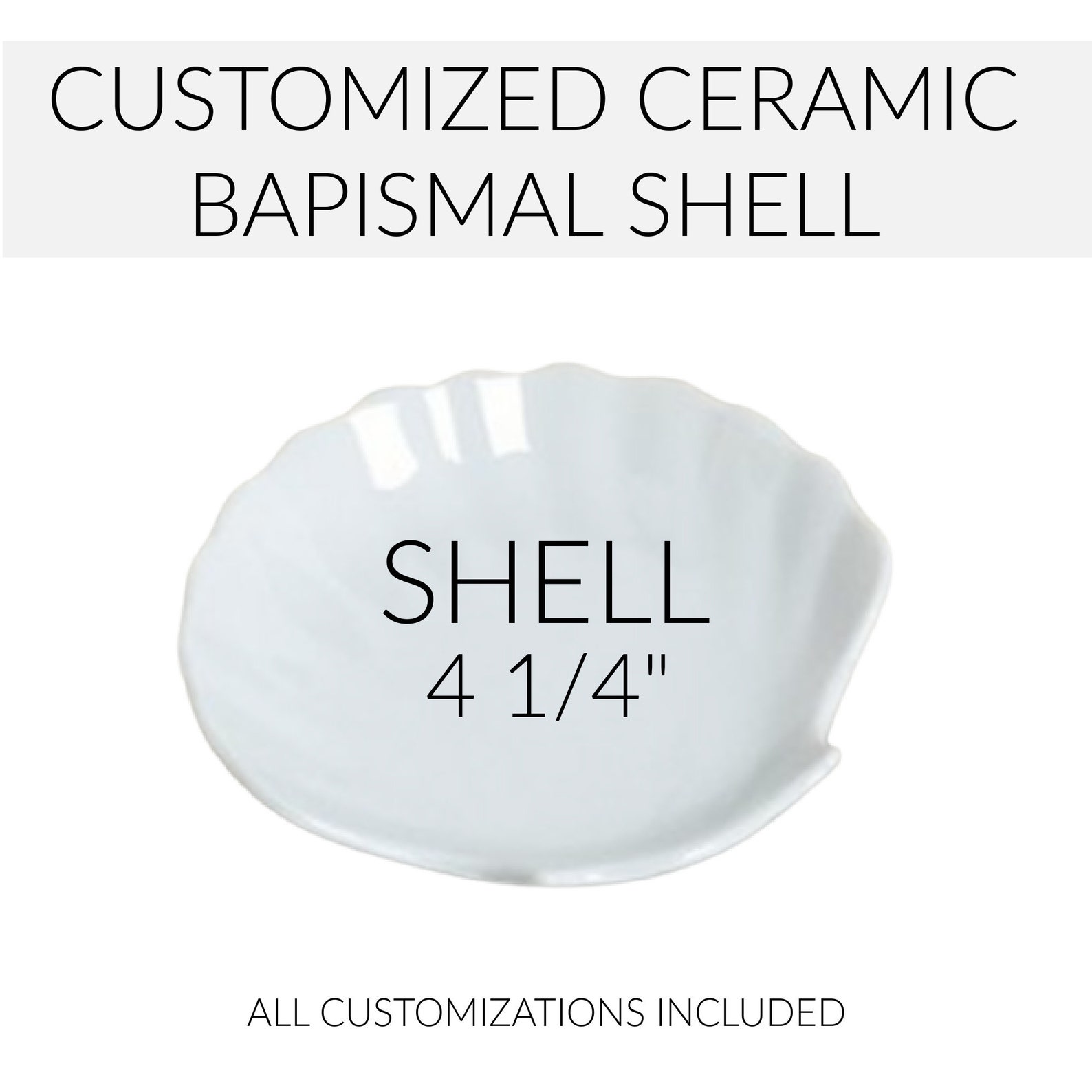 Personalized Baptism Shell Ceramic White 4.25 Inches - Etsy