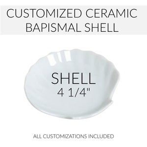 Baptism Gift, Personalized Baptism Shell – Ceramic – White – 4.25 ...