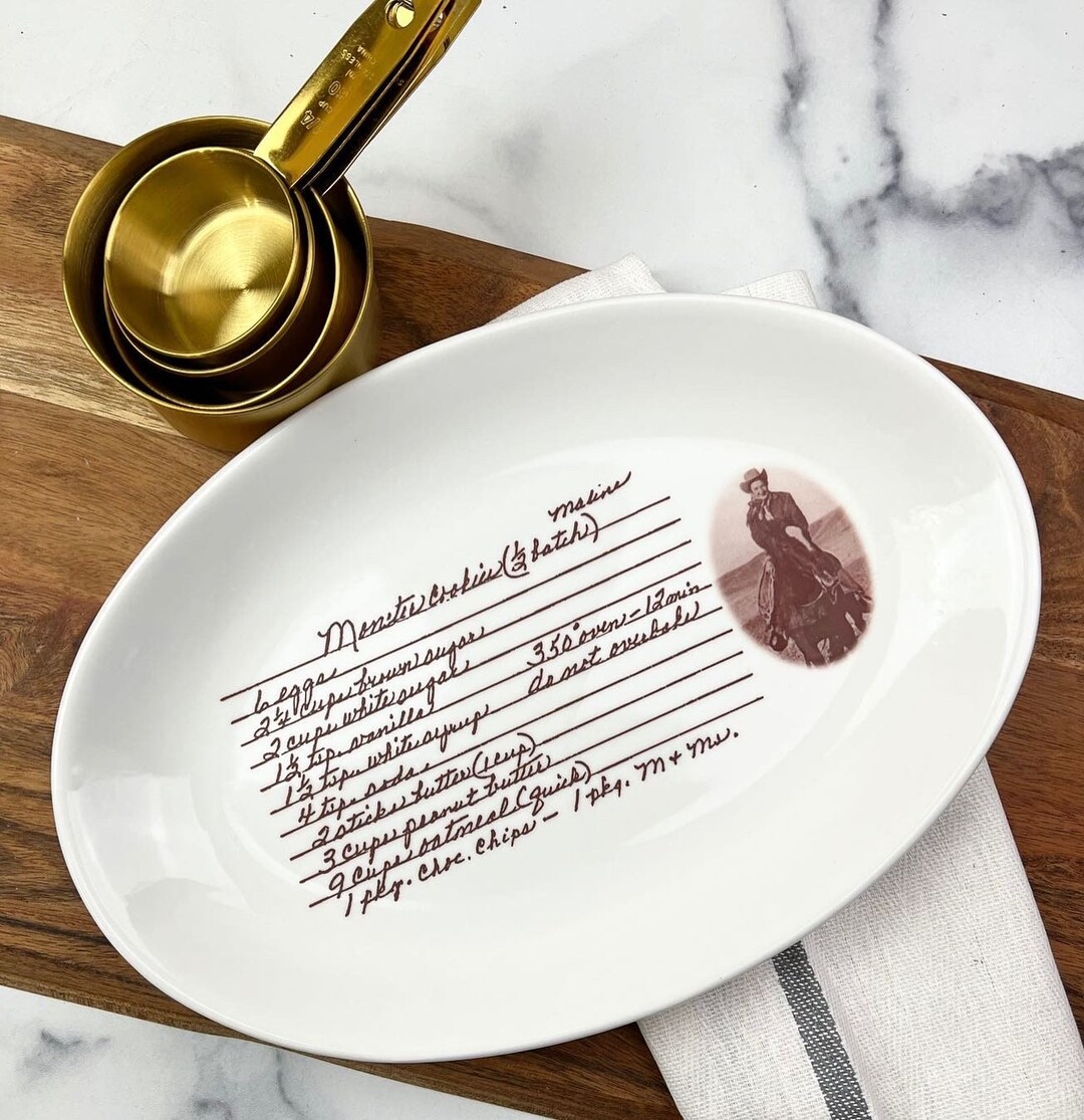 Engraved Plate With Your Grandmas Handwritten Recipe Displayed, Unique ...