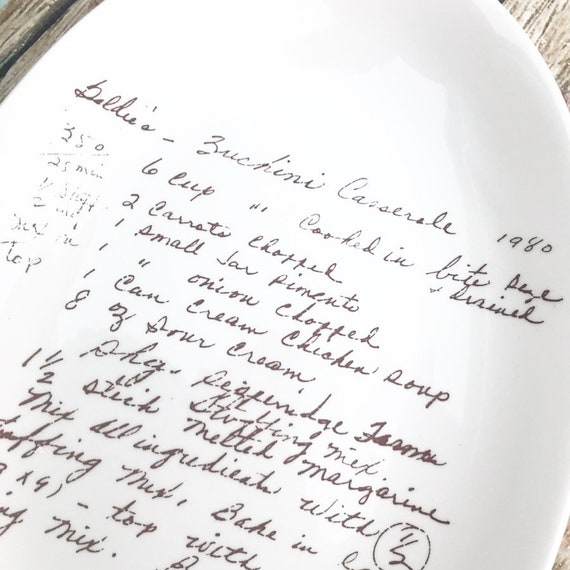 Recipe on Plate Custom Recipe Plate Personalized Pottery - Etsy