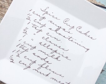 Custom Recipe Dish HANDWRITING ON PLATE for Memorial Gift - Etsy