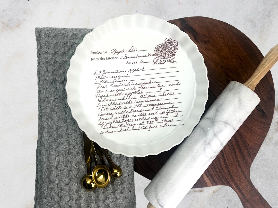 Display Your Custom Handwritten Recipe on an Oven Safe Quiche Dish ...