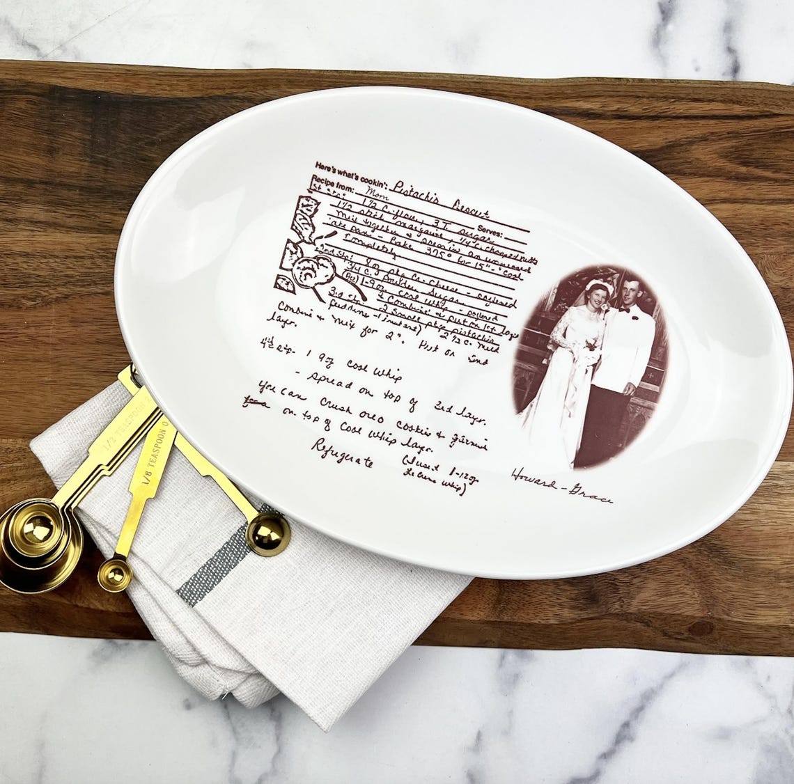 Memorial Gift Plate - Your Loved Ones Scanned Writing for a Holiday ...