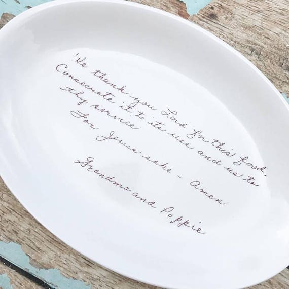 Recipe plate the giving plate custom handwriting | Etsy