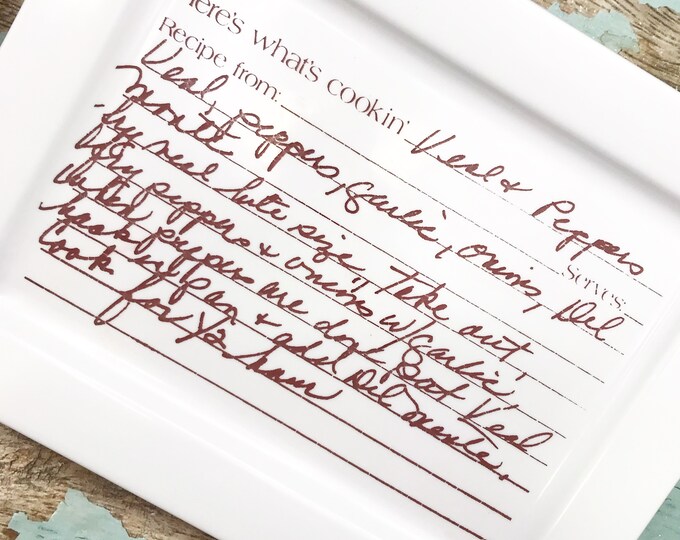 Recipe Plate Display Handwriting on Plate Handwriting - Etsy