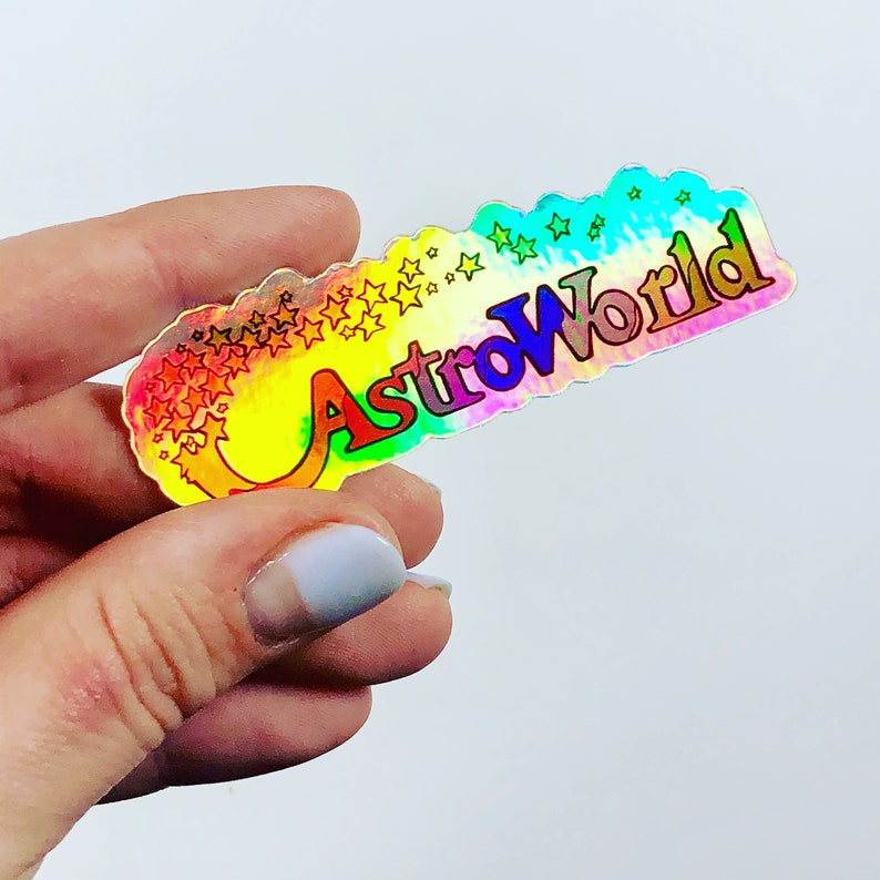 VINYL STICKER - HOLOGRAPHIC - Astroworld Themepark 1980s Logo - Etsy