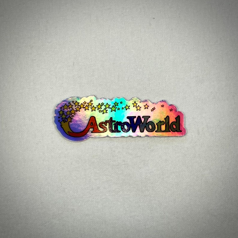 VINYL STICKER - HOLOGRAPHIC - Astroworld Themepark 1980s Logo - Etsy