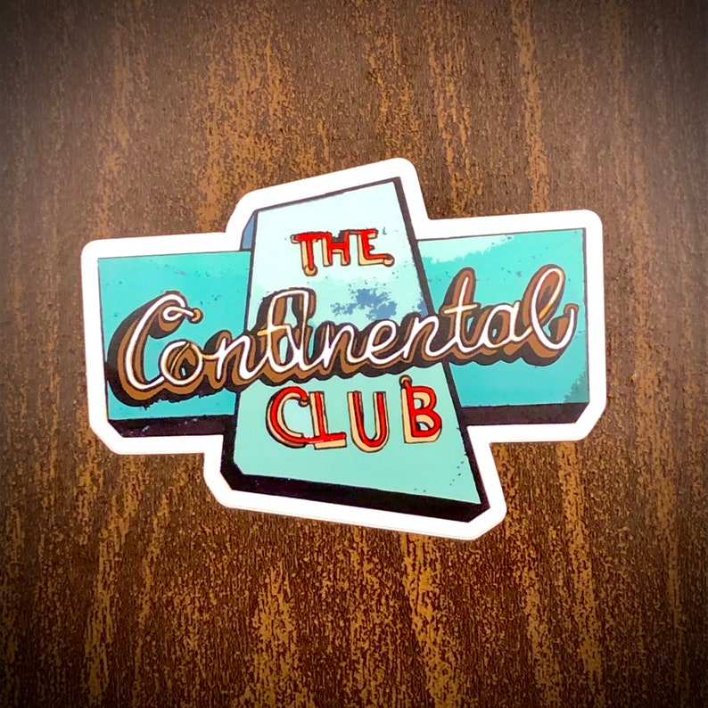 VINYL STICKER the Continental Club Sign Houston Texas - Etsy