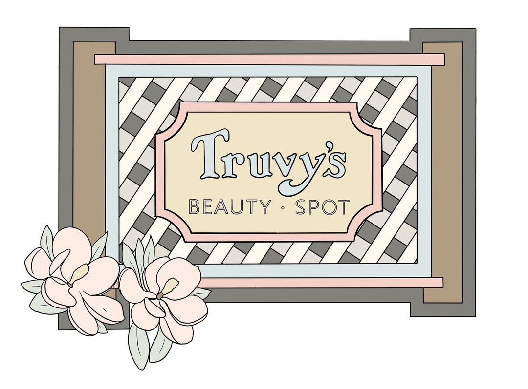 VINYL STICKER - Truvy's Beauty Salon Sign - Steel Magnolias - Etsy