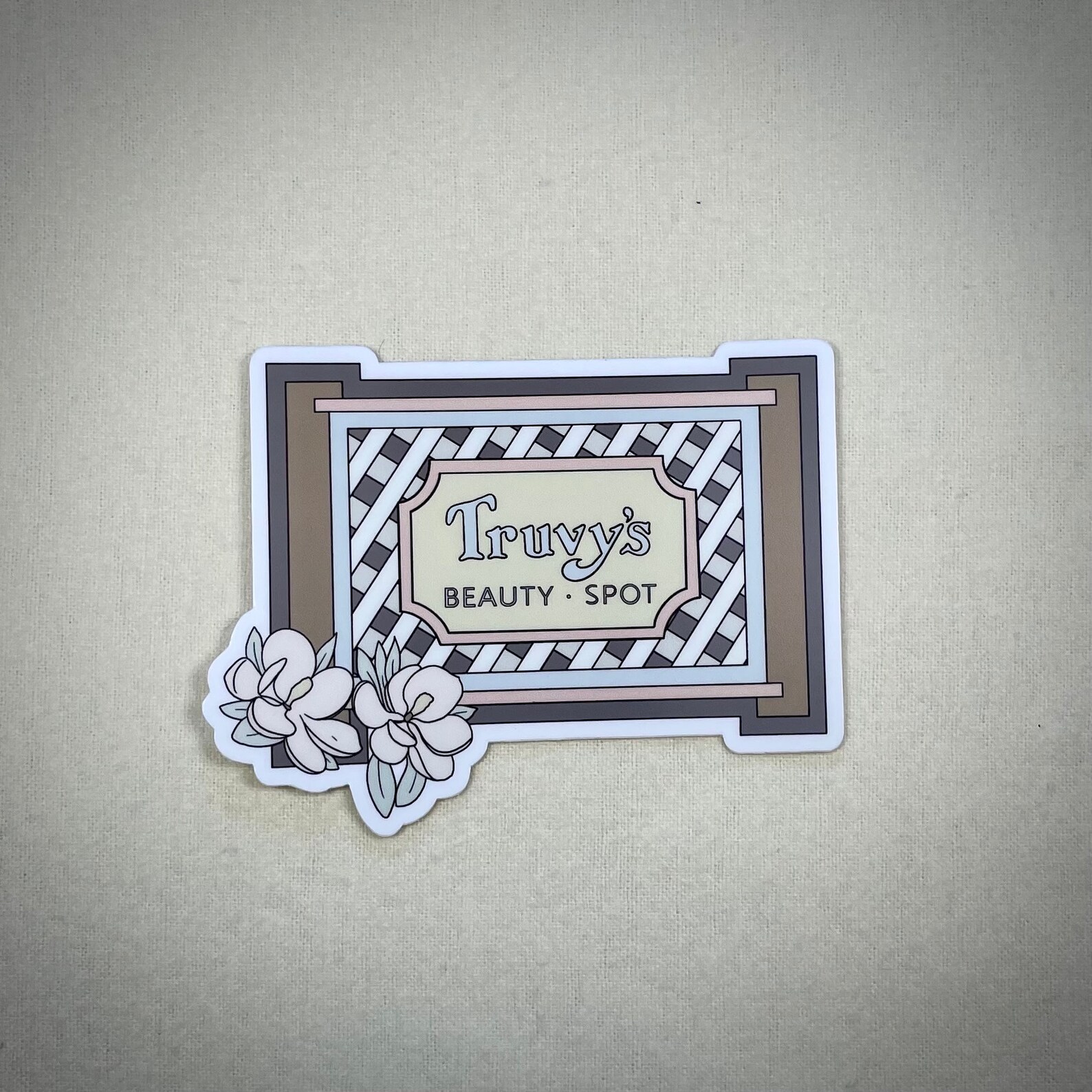 VINYL STICKER Truvy's Beauty Salon Sign Steel - Etsy