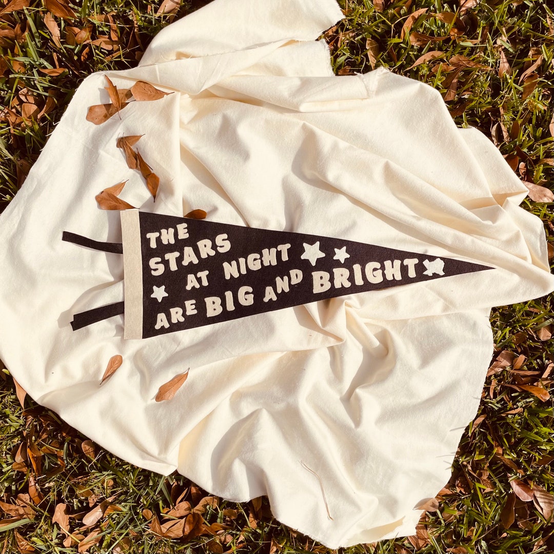 WOOL FELT PENNANT - the Stars Are Bright Texas Pennant - Etsy