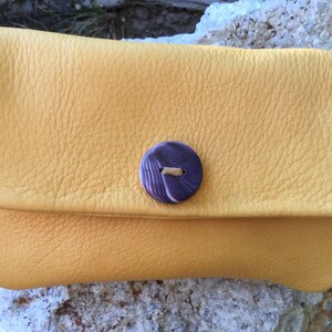 Deerskin Leather Wallet With Magnetic Snap and Wampum Button - Etsy