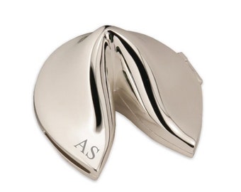 Silver Fortune Cookie Box Fortune Cookie Personalized Jewelry Box ...