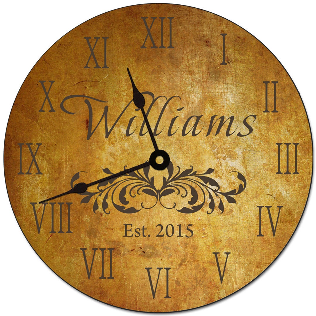 Personalized Family Name Wall Clock - Etsy
