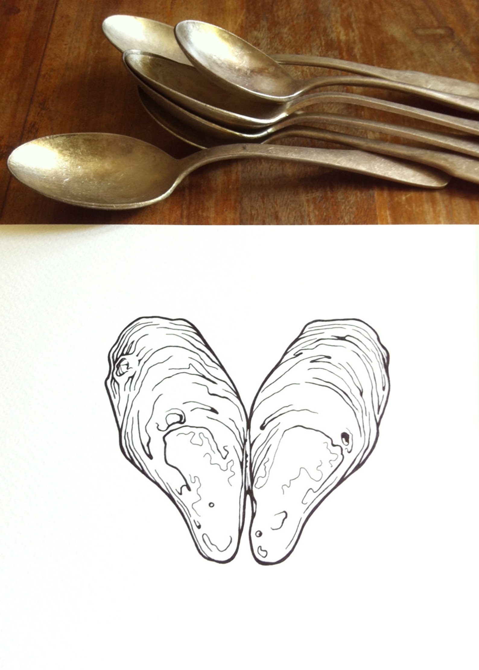 Original Artwork 'mussel' Simple Pen Drawing - Etsy