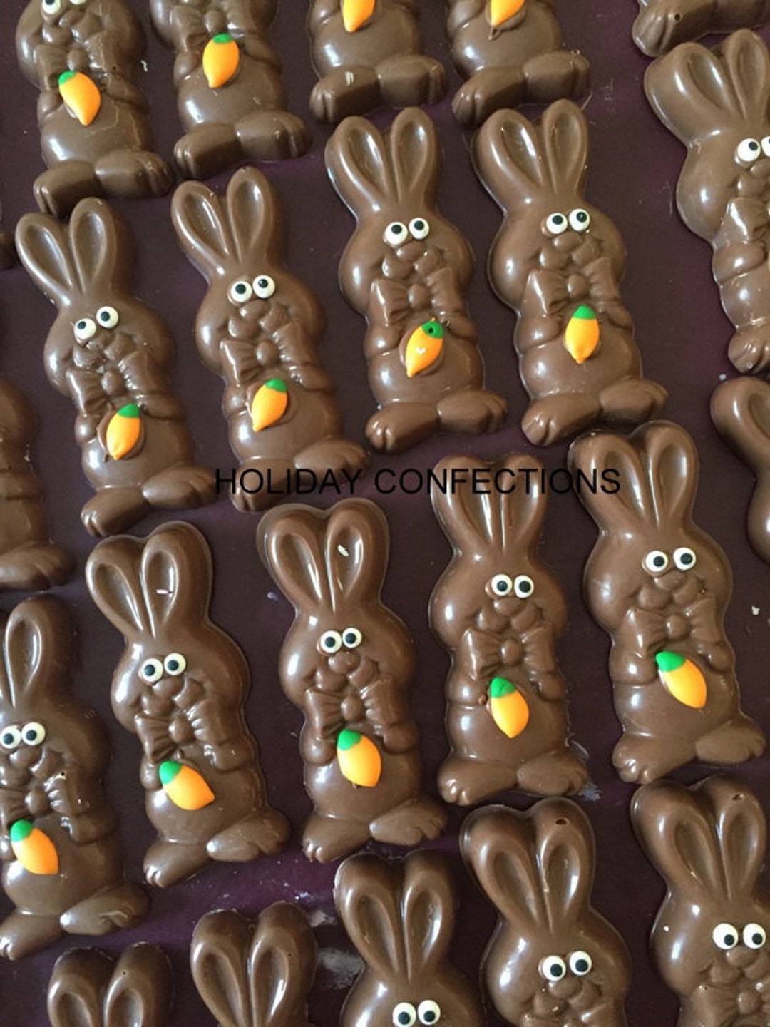 12 Solid Chocolate Bunnies - Etsy