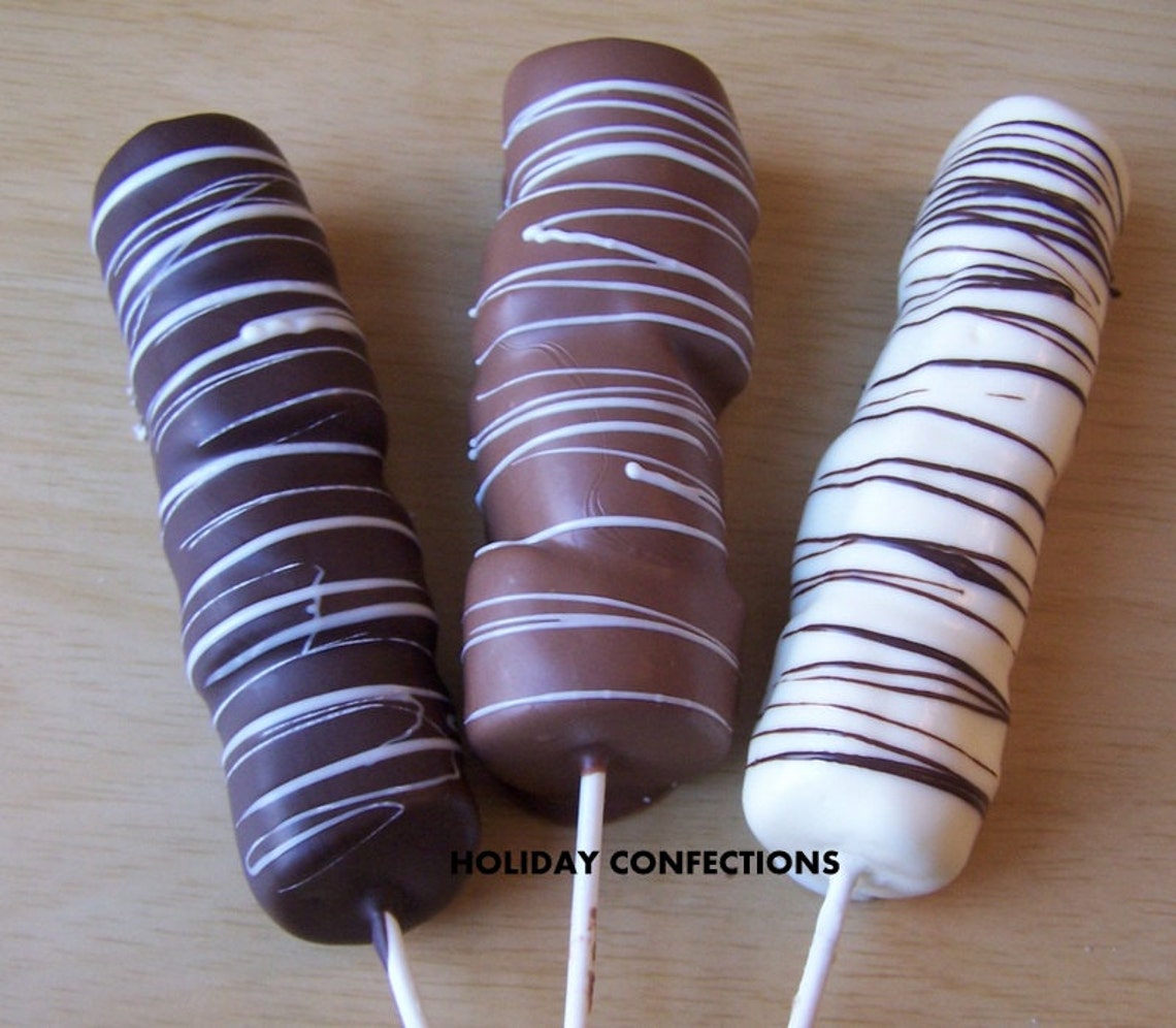 Chocolate covered marshmallows on a stick Wedding Favors | Etsy
