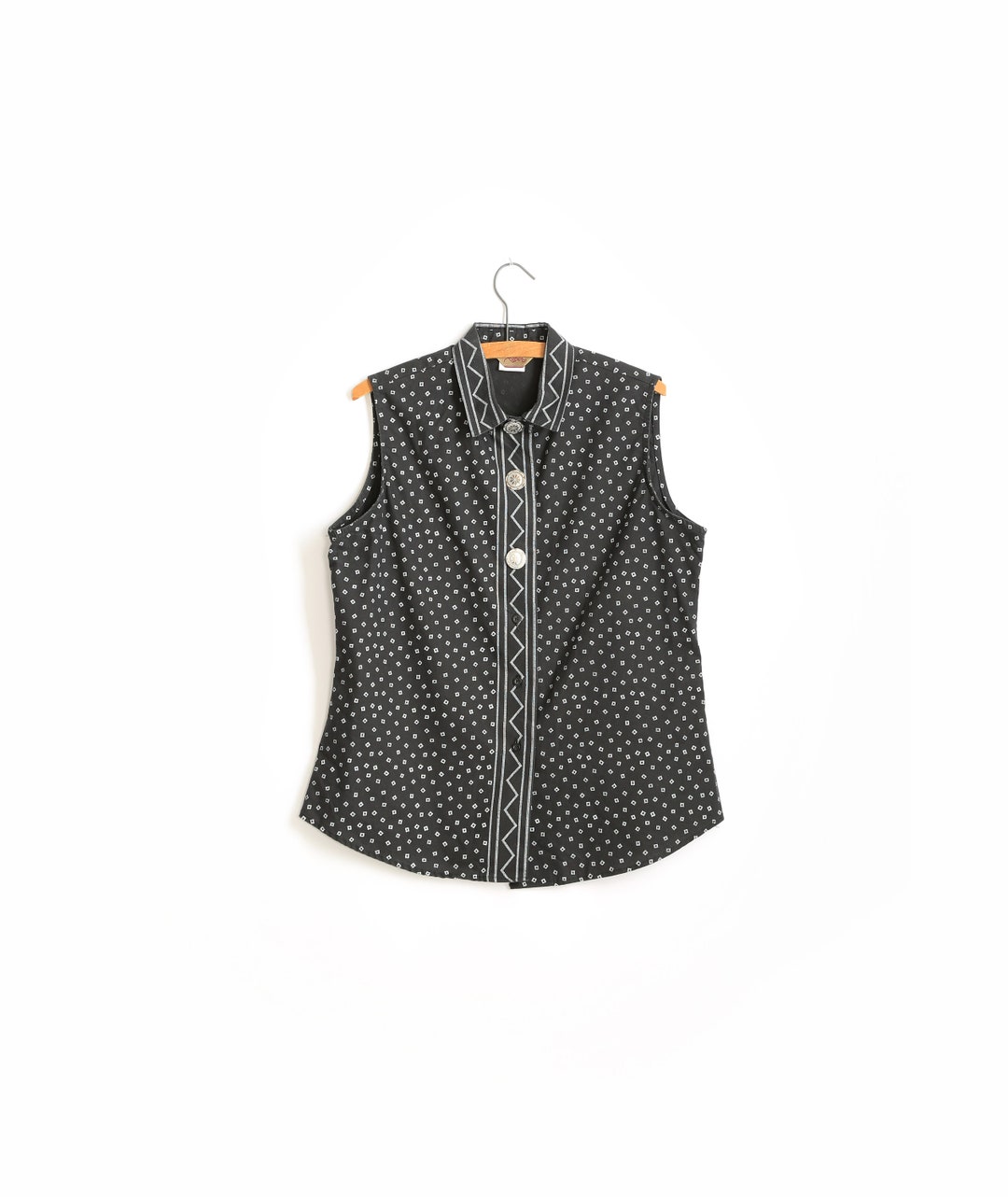 Vintage Roper Black Southwestern Concho Cotton Tank Top - Etsy